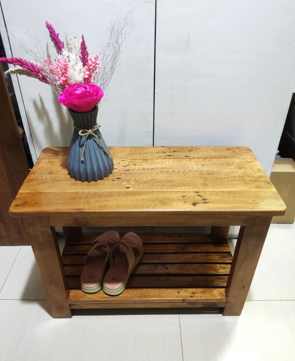 Wooden Bench Shoe Rack with Rounded Edges | Lazada PH