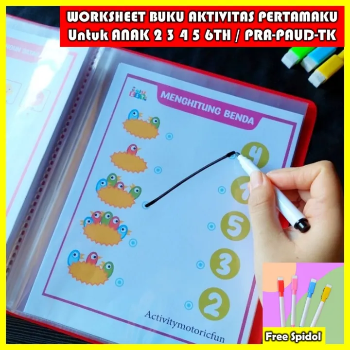 WORKSHEET ANAK BUKU AKTIFITAS PERTAMA ANAK EDISI MENGENAL ANGKA DAN ...