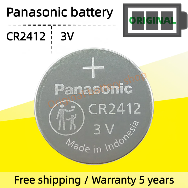 Original Panasonic CR2412 battery Car key remote control coin cell ...