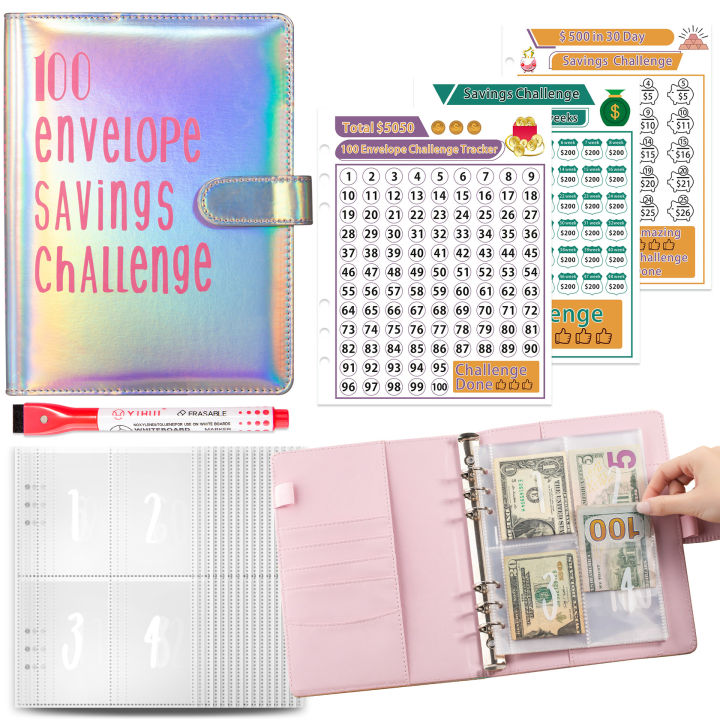 100 Envelopes Challenge Binder Money Saving Book Saving Challenges Book ...