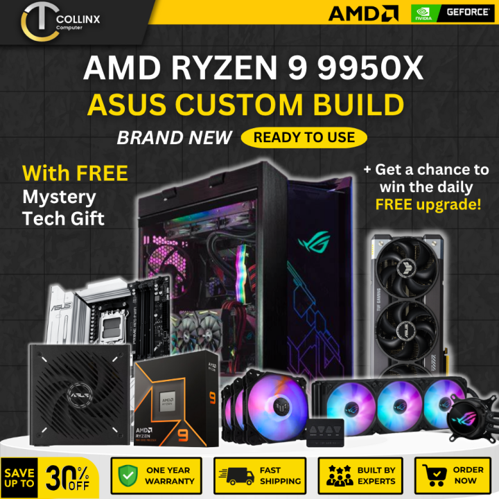 [ ASUS PC BUILD H ] AMD RYZEN 9 9950X CPU Desktop Package with RTX RX ...
