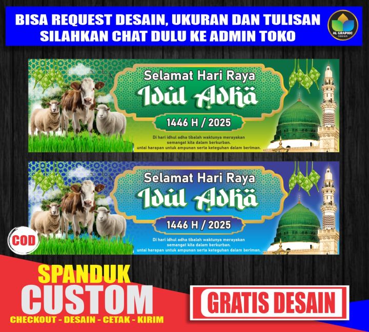 Spanduk idul adha / banner hari raya ukuran 3m x 1m Bisa Kustom COD ...