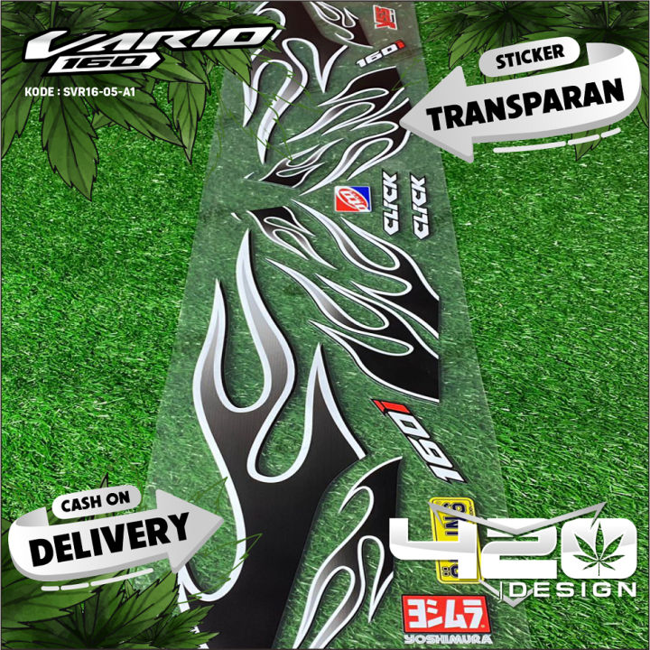 Sticker Striping Transparan Vario 160 Motif Api Viral // Stiker ...