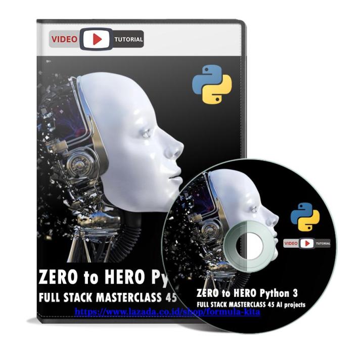 Video Tutorial Python 3 FULL STACK MASTERCLASS 45 AI projects | Lazada ...
