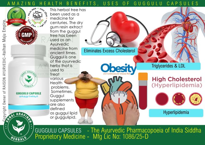 GUGGULU CAPSULES 30 Nos - The Ayurvedic Pharmacopoeia of India Siddha ...