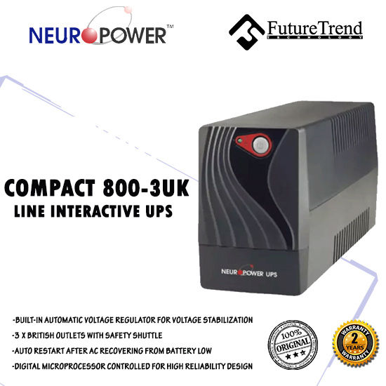 Neuropower Compact 850-3UK Line Interactive UPS ( 850va ) | Lazada