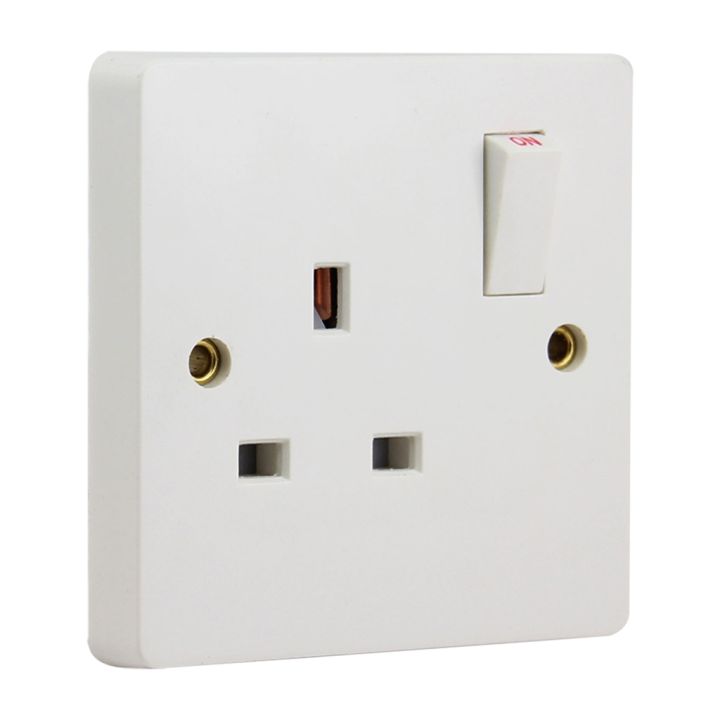 Wall Mounted Power Outlet UK Standard Plug Socket with Light Switches ...