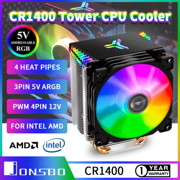 Jonsbo CR1400 Tower CPU Cooler 92mm Fan Colorful ARGB PWM 4Pin 12V ...