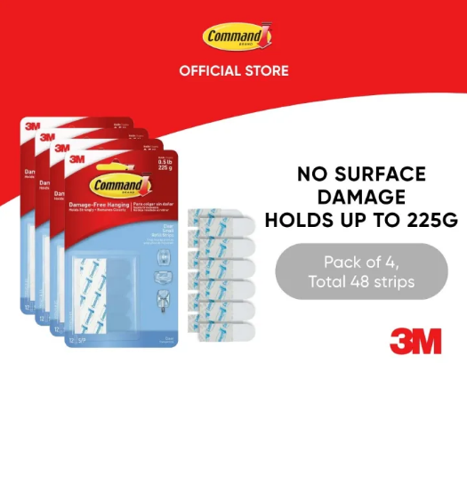 3M™ Command™ Clear Small Refill Strips, 17024CLR, No Surface Damage ...
