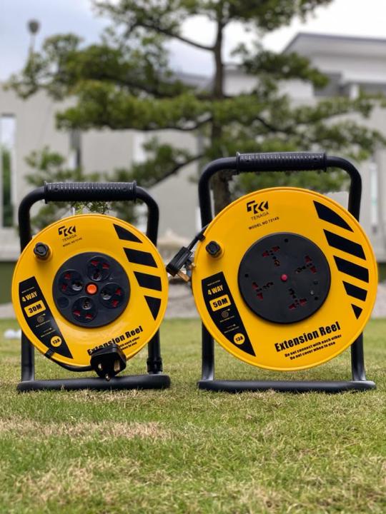 (3800W,Heavy Duty) TKK 4 WAYS Industrial Extension Reel Roller with 4 ...