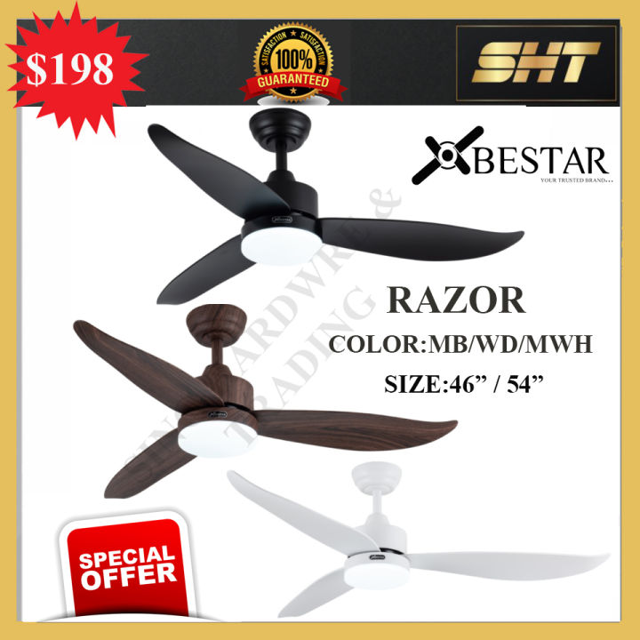 $198 BESTAR CEILING FAN 24W LED Light RAZOR DC Motor 46/56 INCH +remote ...