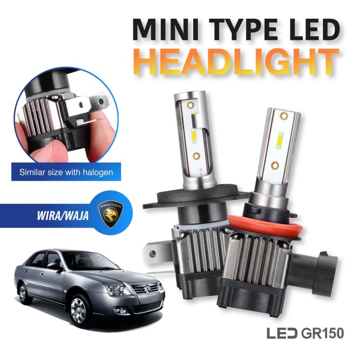 2PCS *1 Year Warranty* Proton Wira/Waja Mini 1:1 Car LED Headlight ...