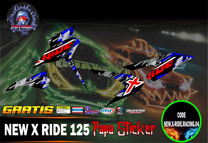 STRIPING VARIASI STICKER NEW X RIDE 125 - STIKER X RIDE 125 - STICKER ...