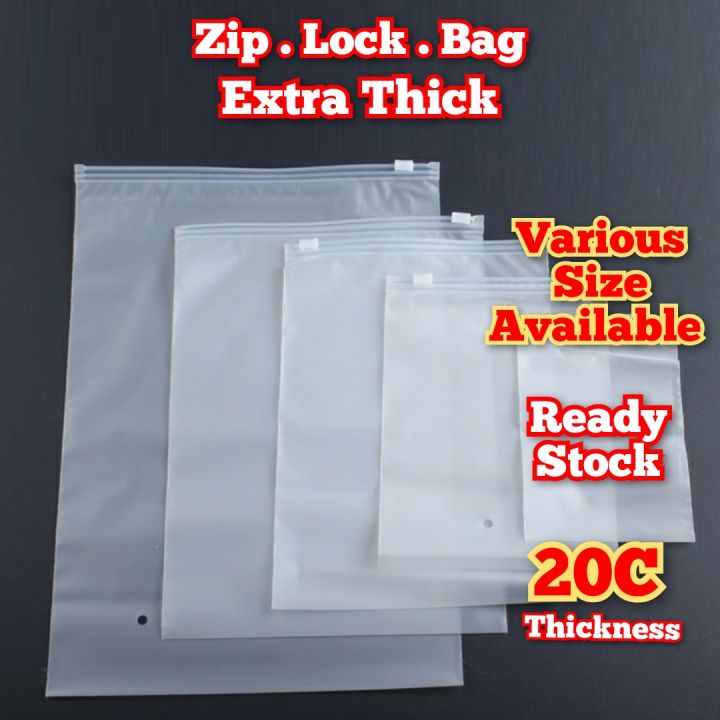 Ziplock Bag [ 20C thickness ] Zipper Bag READY STOCK Frosted Ziplock ...