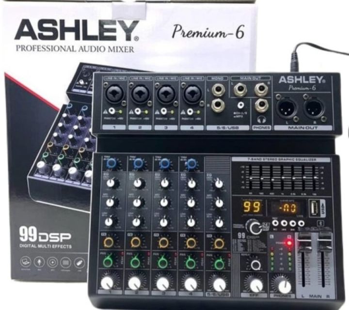 MIXER ASHLEY PREMIUM 6 , ASHLEY 6 CHANNEL ORIGINAL | Lazada Indonesia