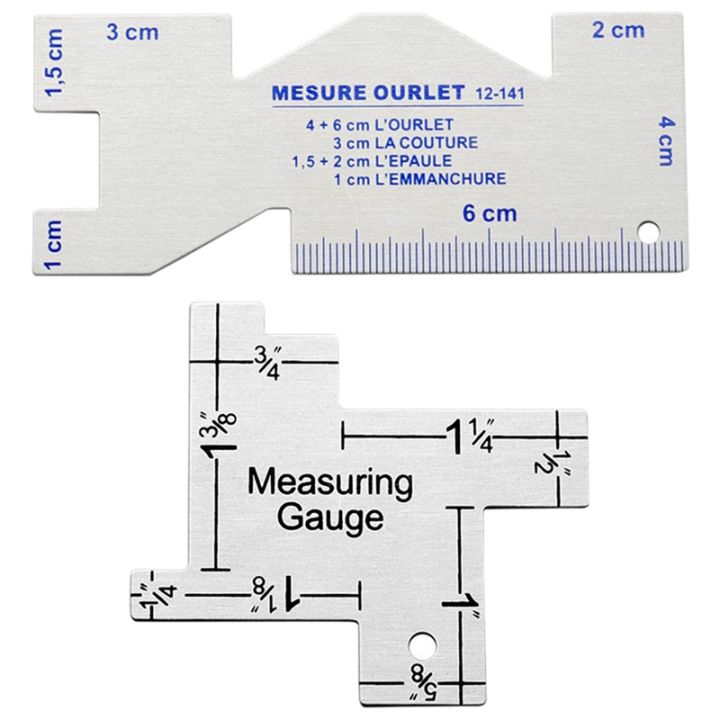 Precision Seam Measuring Gauge Metal Quilting Tailor Ruler Template ...