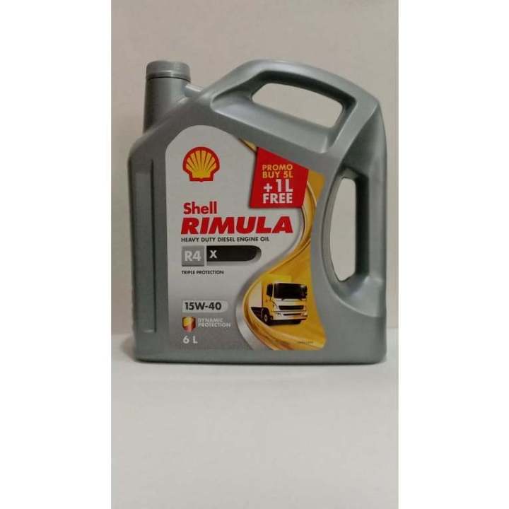 SHELL RIMULA HEAVY DUTY DIESEL ENGINE OIL R4X 15W-40 6L | Lazada PH