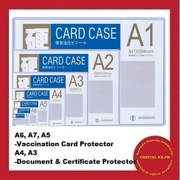 PVC HARD Card Case 400Microns VACCINATION CARD PROTECTOR A7, A6, A5, A4, A3 Sold Per Piece ...