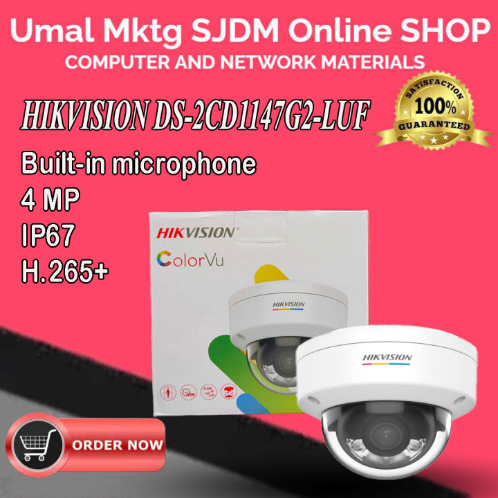 HIKVISION DS-2CD1147G2-L(UF) 4 MP ColorVu MD 2.0 Fixed Dome Network Camera | Lazada PH