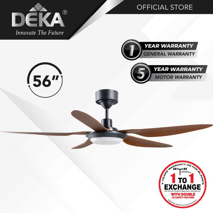 Deka Kronos 56 Inch 5 Blades DC Motor Ceiling Fan with 14 Speeds Remote ...