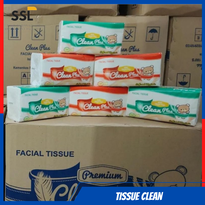 TISSUE CLEAN PLUS ISI 180 2PLY TISSUE MUKA TISSUE WAJAH TISU CLEAN ...