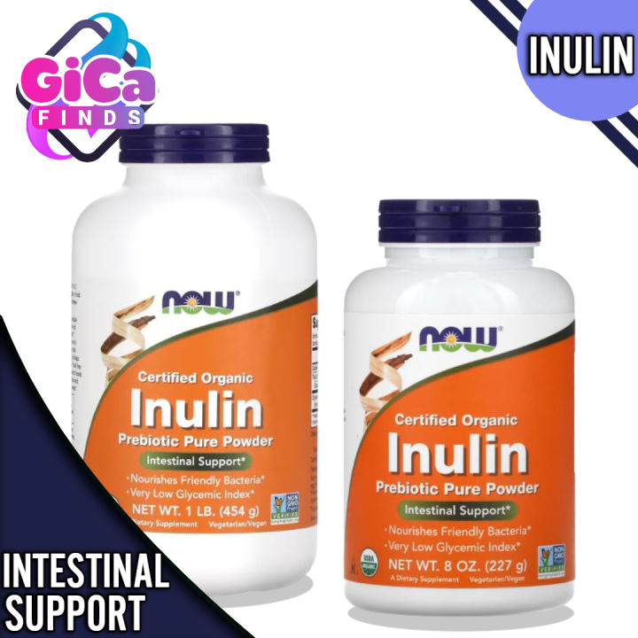 Organic Inulin Now Foods Prebiotic Pure Powder, 8 oz (227 g) or 1 lb ...