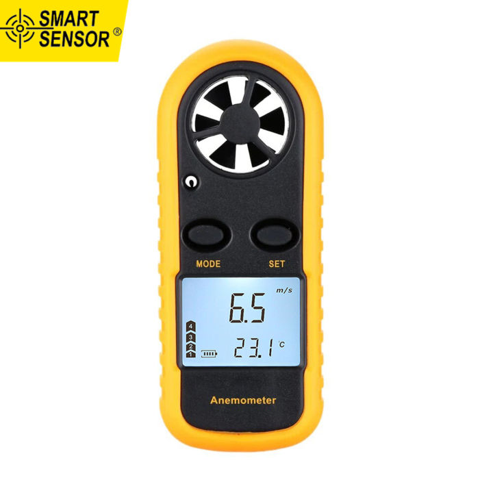 Smart Sensor Mini LCD Digital Anemometer Wind Speed Air Velocity ...