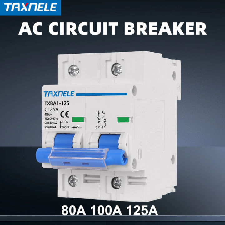 AC Mini Circuit Breaker MCB Short Overload Circuit Protector DZ47 NC 400V 2P 80A 100A 125A 10KA ...