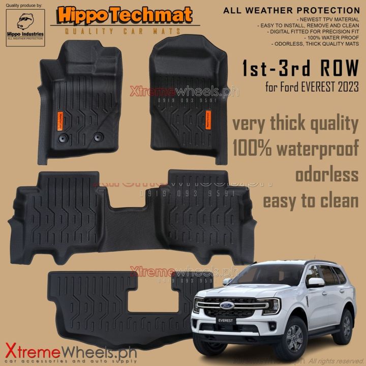 Ford Everest 2023 to 2024 Thailand Hippo Brand Techmat version 2 Deep Dish Matting 1st-3rd row ...