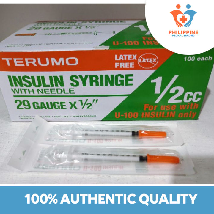 TERUMO INSULIN SYRINGE 1/2cc-1cc 100pcs 1box | Lazada PH