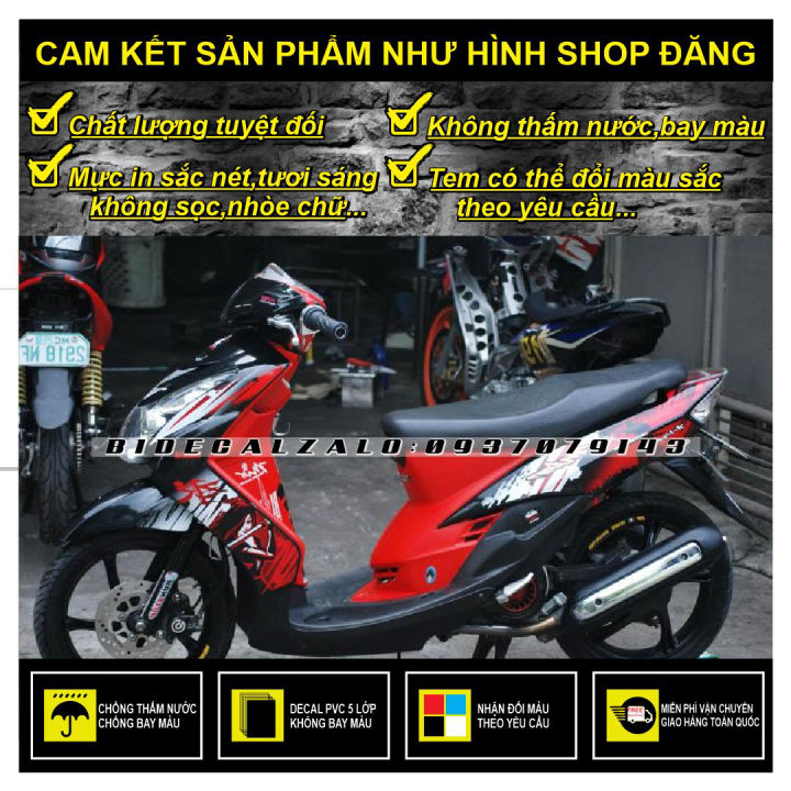 TEM RỜI MIO ULTIMO 2009 SAMURAI ĐỎ ĐEN | Lazada.vn