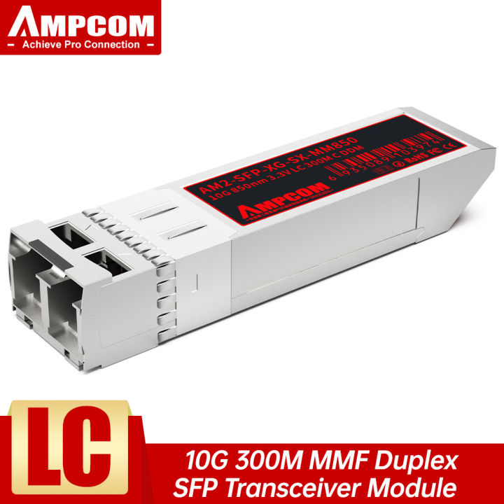 AMPCOM 10G LC SFP+ Multi Mode Duplex Transceiver Module 10G Fiber ...