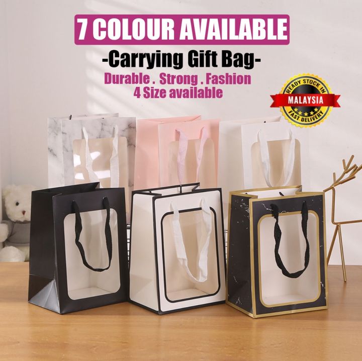 Carrying Gift Bag With Transparent Window for Gift Bouquet Cake ...