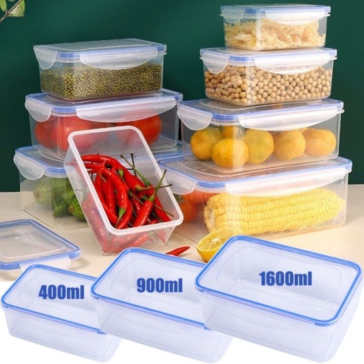 400/900/1600ml Plastic Sealing Food Storage Box Leakproof Vegetable ...