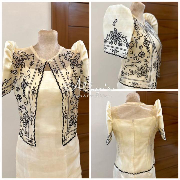SALE！ .* Modern Filipiniana Bolero Long Mestiza Sleeves | Lazada PH