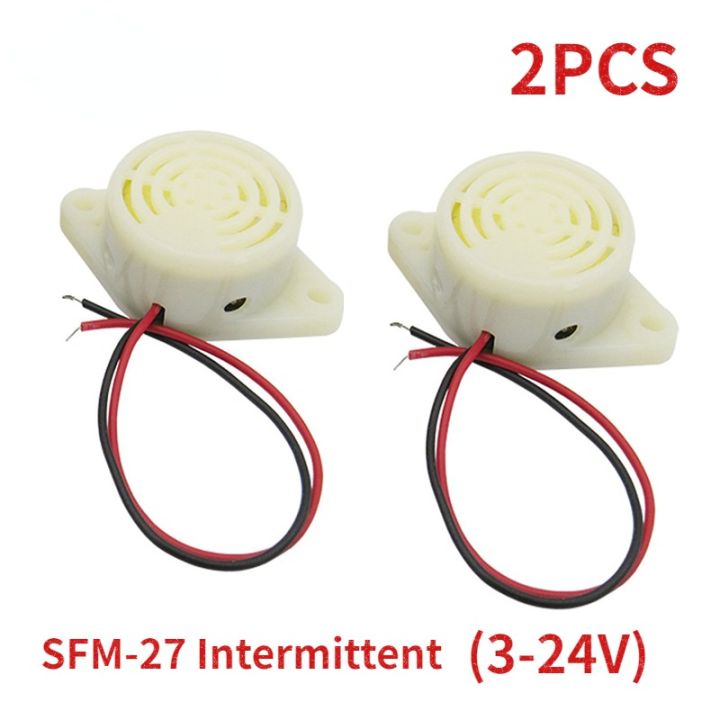 2PCS/Set Buzzer SFM-27 White Active Buzzer High-decibel 3-24V 12V 95DB ...