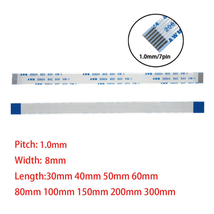 7Pin 1mm Pitch FFC FPC AWM 20624 80C 60V VW-1 A B Type Flat Flexible Cable 60/100/150/200/250 ...