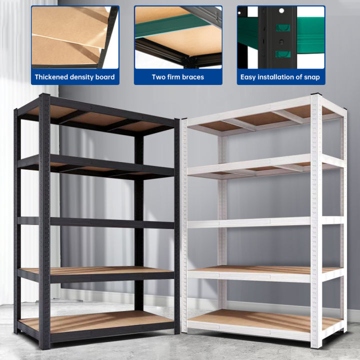 【Free Shipping】5 Layer Steel/Wood Multi-Purpose Steel Rack Shelves ...