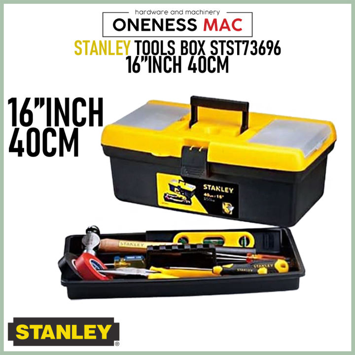 STANLEY 16 INCH / 40CM TOOL BOX STST73696 - 8 WITH 2 SLIDE-IN ORGANISER ...