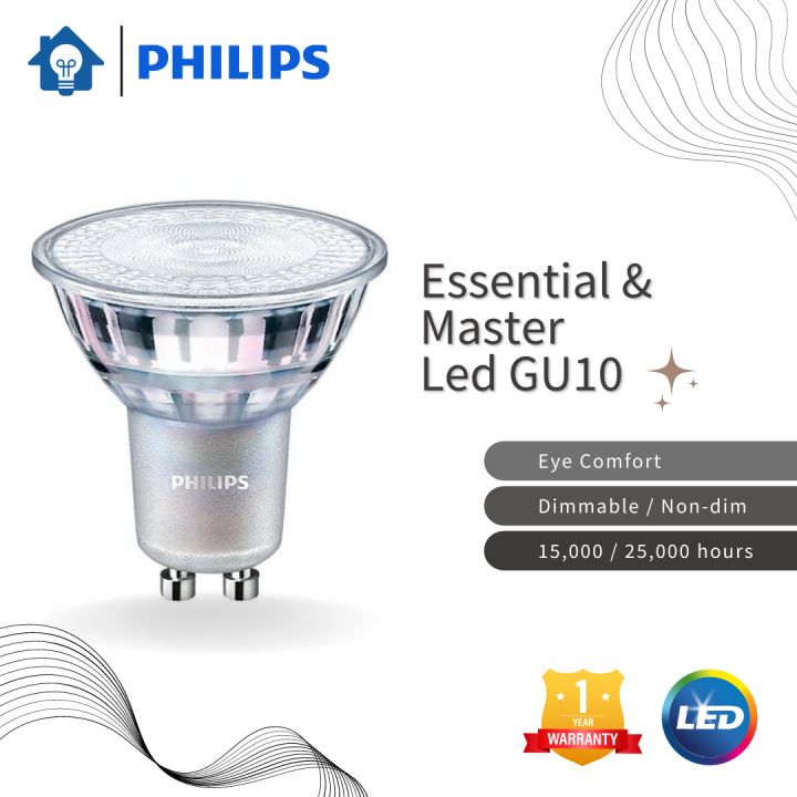 Philips Essential Non-dimmable LED GU10 / Master Dimmable LED GU10 | Lazada