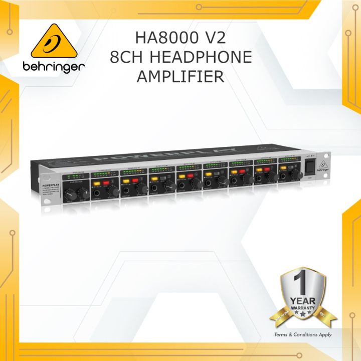 BEHRINGER HA8000 V2 8-Channel High-Power Headphones Mixing and ...