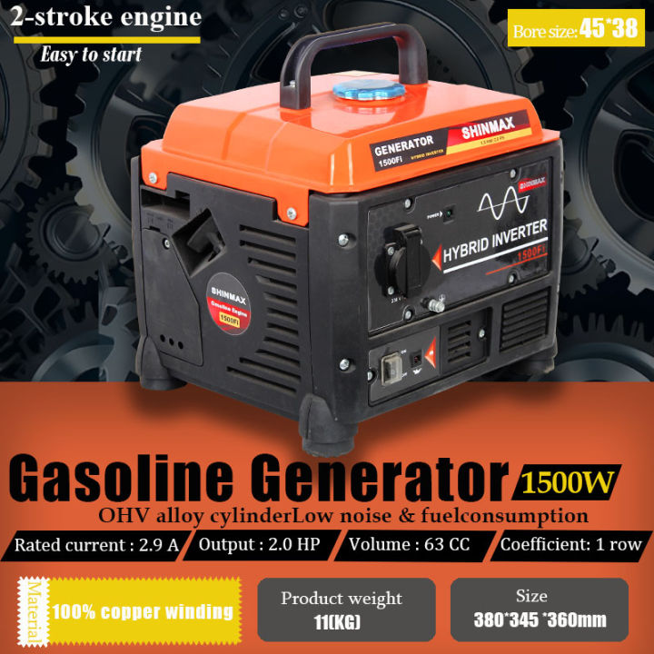 SHINMAX 1.5KW 63cc Gasoline 2-Stroke Power Portable Generator | Lazada PH