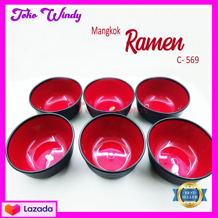 Mangkuk Ramen /Cornelius 569 /Mangkuk 2 Warna Merah Hitam / Mangkuk mie ...