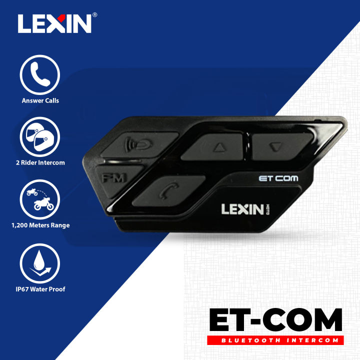 LEXIN 1pcs ET-COM Motorcycle Bluetooth Headset, Universal Communication ...