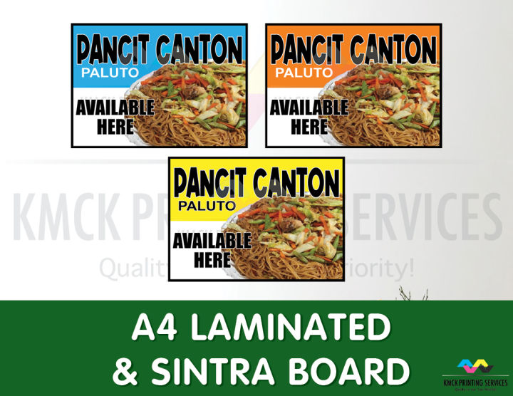 Pancit Canton Available Here Signages Laminated | Sintra Board | Lazada PH