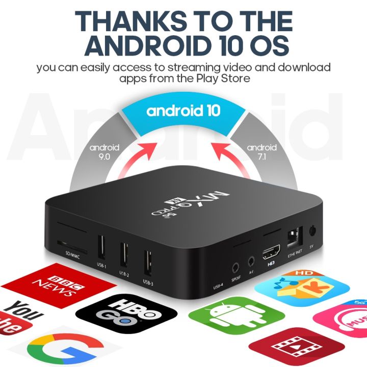 MXQ Pro TV Box 4K HD 2.4G/5G WiFi Connection MaliG31 CPU Media Player ...