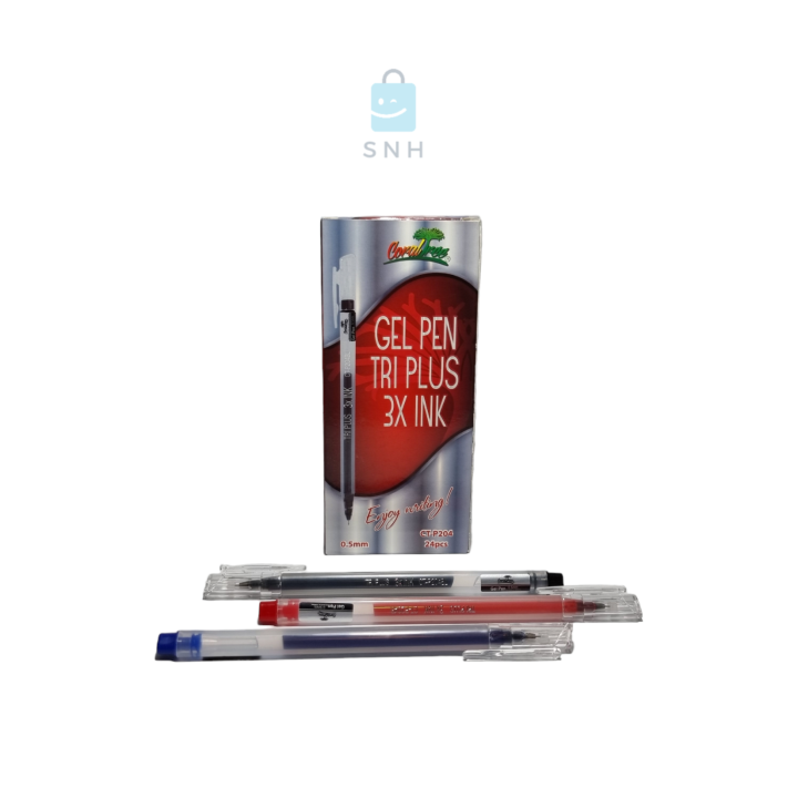 CORAL TREE GEL PEN TRI PLUS 3X Black Red Blue | Lazada PH