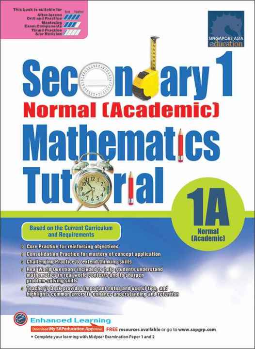 Secondary 1 Mathematics Tutorial 1A Normal (Academic) แบบฝึกหัดเสริมคณิตศาสตร์สำหรับม.1 | Lazada ...