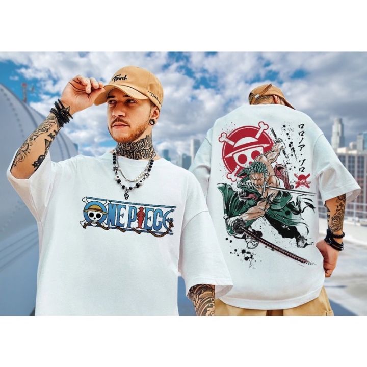 Popular Anime Oversize white T shirt One Piece Design sublimation ...