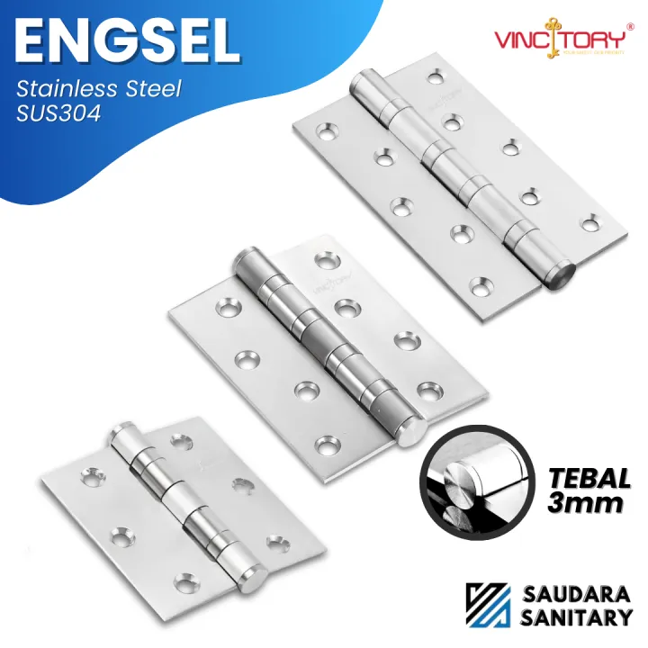 Vincitory Engsel Pintu Tebal Anti Karat Engsel Stainless Steel 5 Inchi ...
